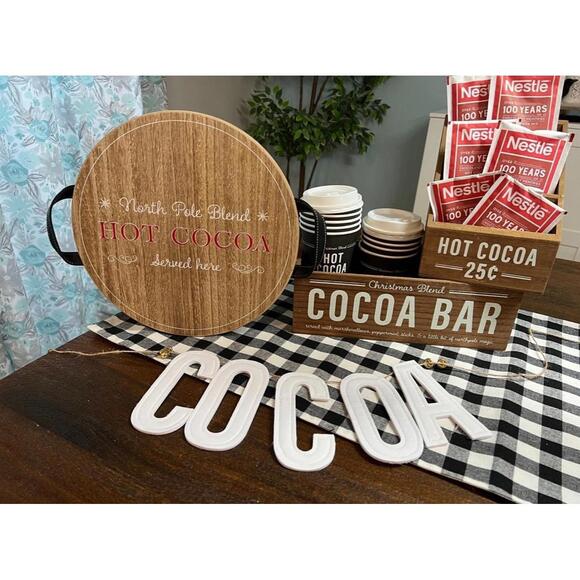 Target | Holiday | Hot Cocoa Bar Bundle Large Lot Wood Display Tray ...
